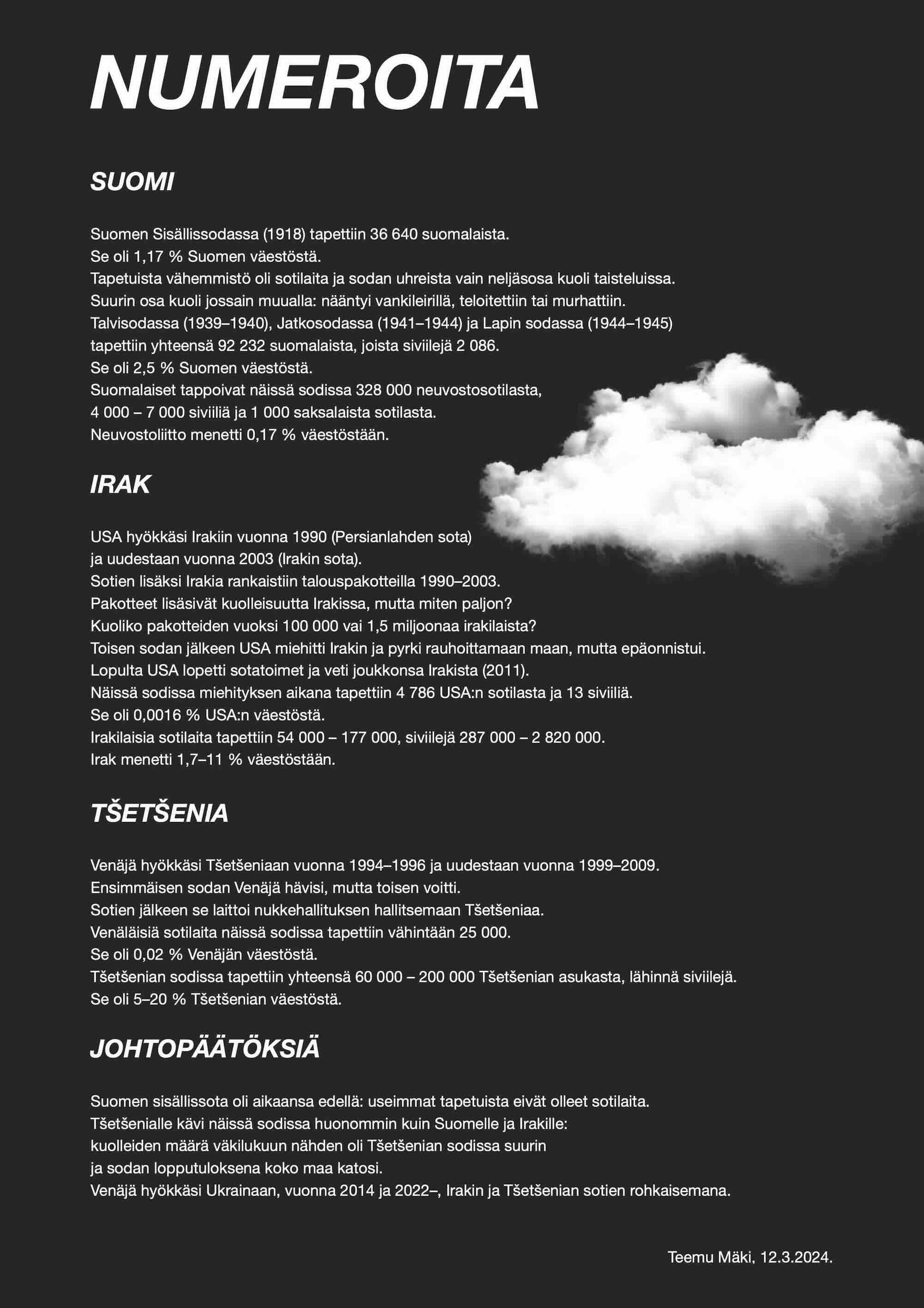 Muistatko Tsetsenian? (2), Teemu Mäki — Kriittinen Galleria, Turku 2024